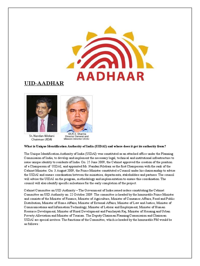 Uid-Aadhar: What Is Unique Identification Authority of India (UIDAI ...