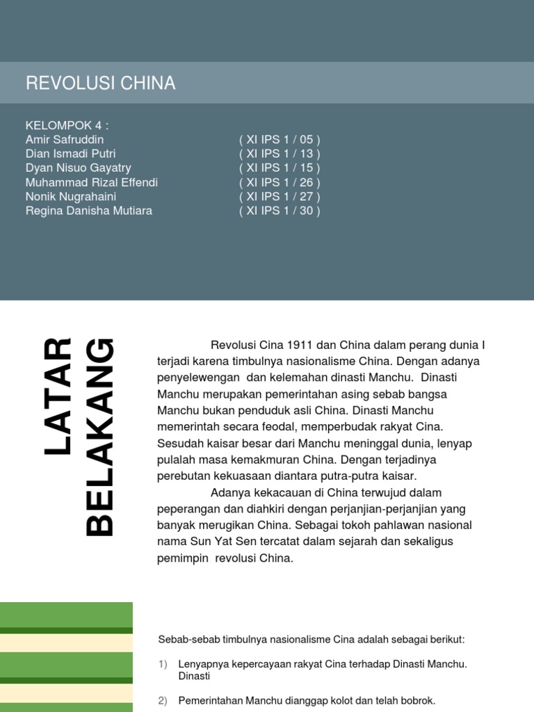 Kronologi Revolusi China 1911 | PDF | Sejarah