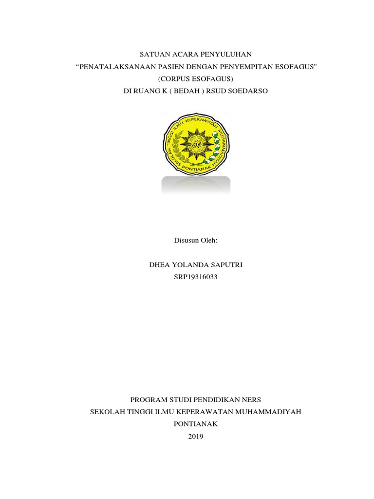 Penatalaksanaan Penyempitan Esofagus | PDF