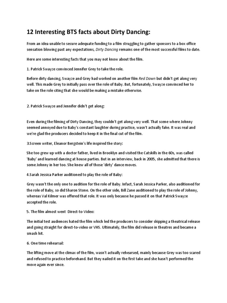 Facts About Dirty Dancing | PDF