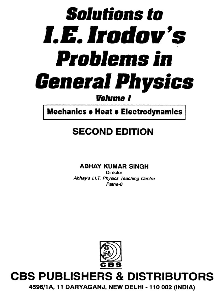 Irodov Problems in Physics Solutions Part 1 PDF | PDF