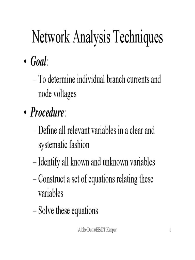 CH 2 - Network Analysis Techniques | PDF | Network Analysis (Electrical ...