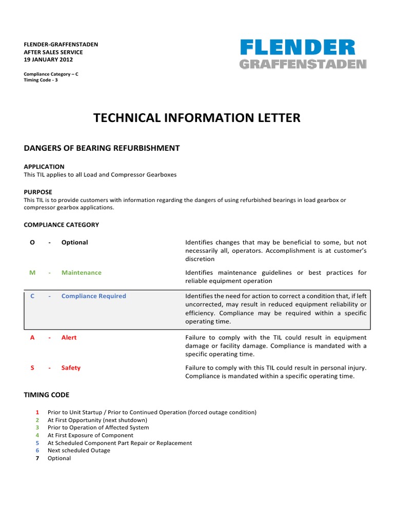 Technical Information Letter: Dangers of Bearing Refurbishment | PDF ...
