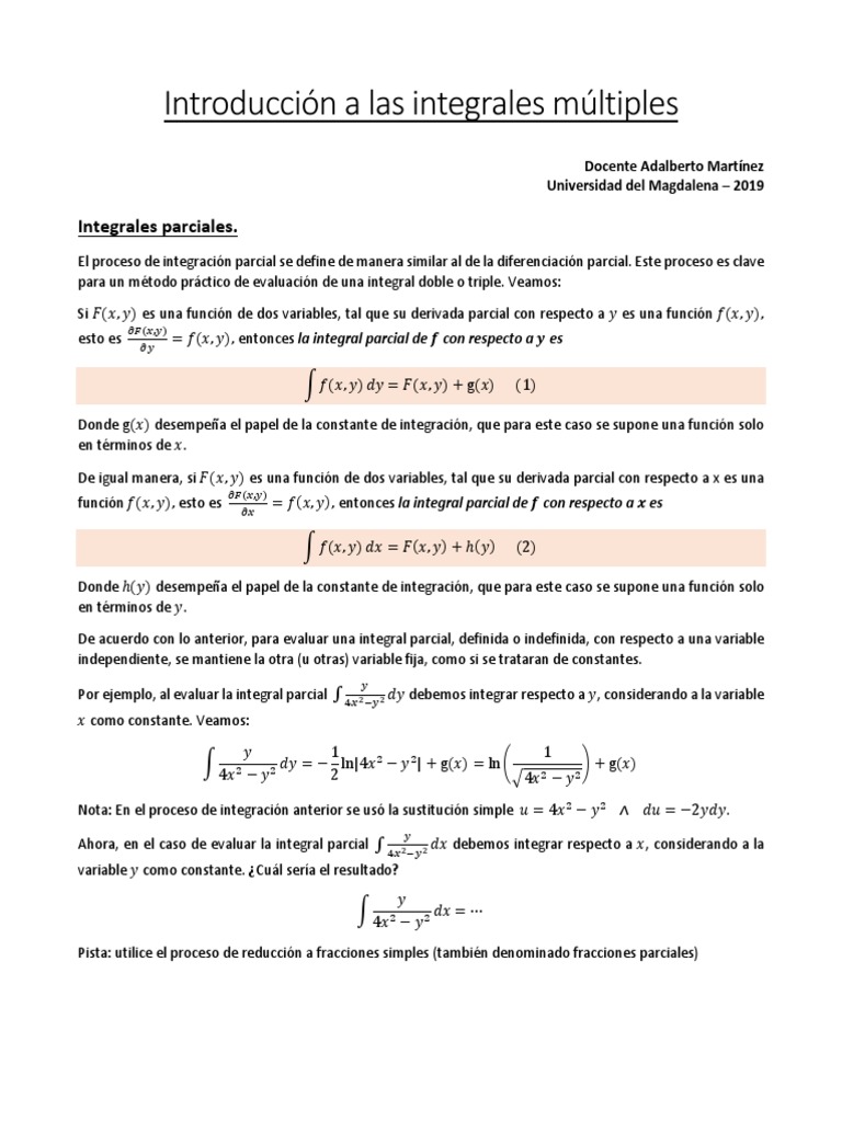 Clase 14 Integracion Multiple | PDF | Integral | Derivado