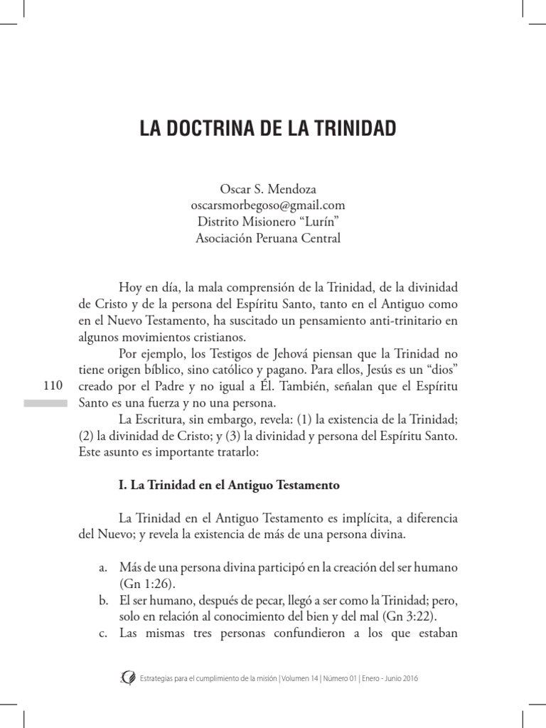 La Doctrina de La Trinidad | PDF | Trinidad | espíritu Santo
