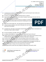 Unitary Method Practice Questions | PDF