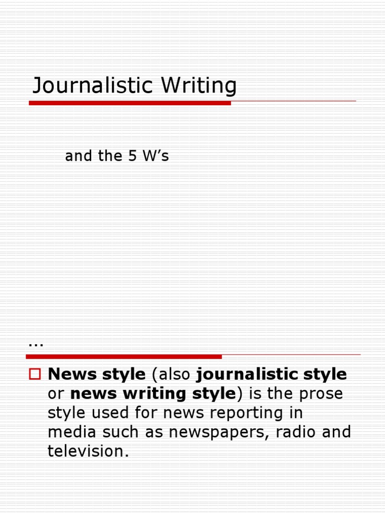 Journalistic Writing | PDF
