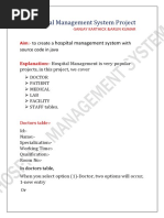 Java Hospital Management System Project | PDF