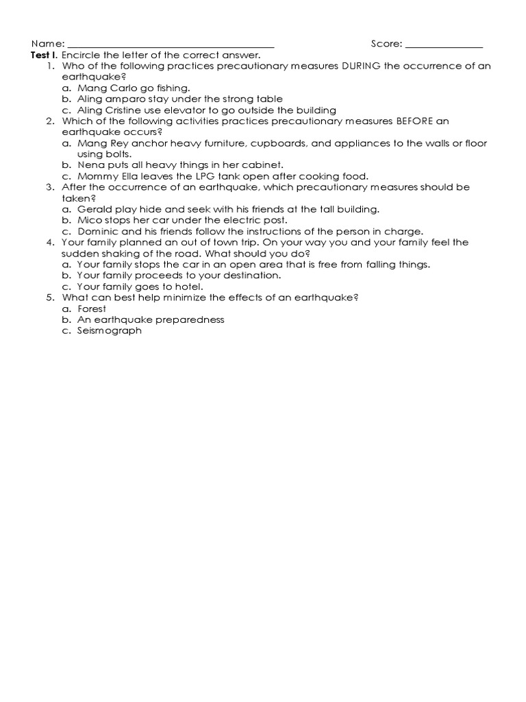 Test I. Encircle The Letter of The Correct Answer | PDF | Geotechnical ...