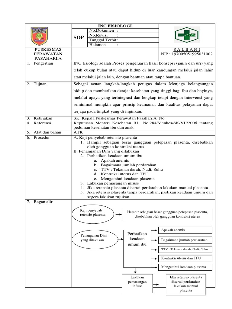Sop Fisiologis Inc (Repaired) | PDF