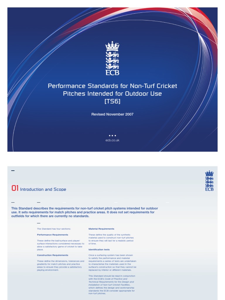 ECB Non Turf Cricket Wicket PDF | PDF | Bowling (Cricket) | Cricket