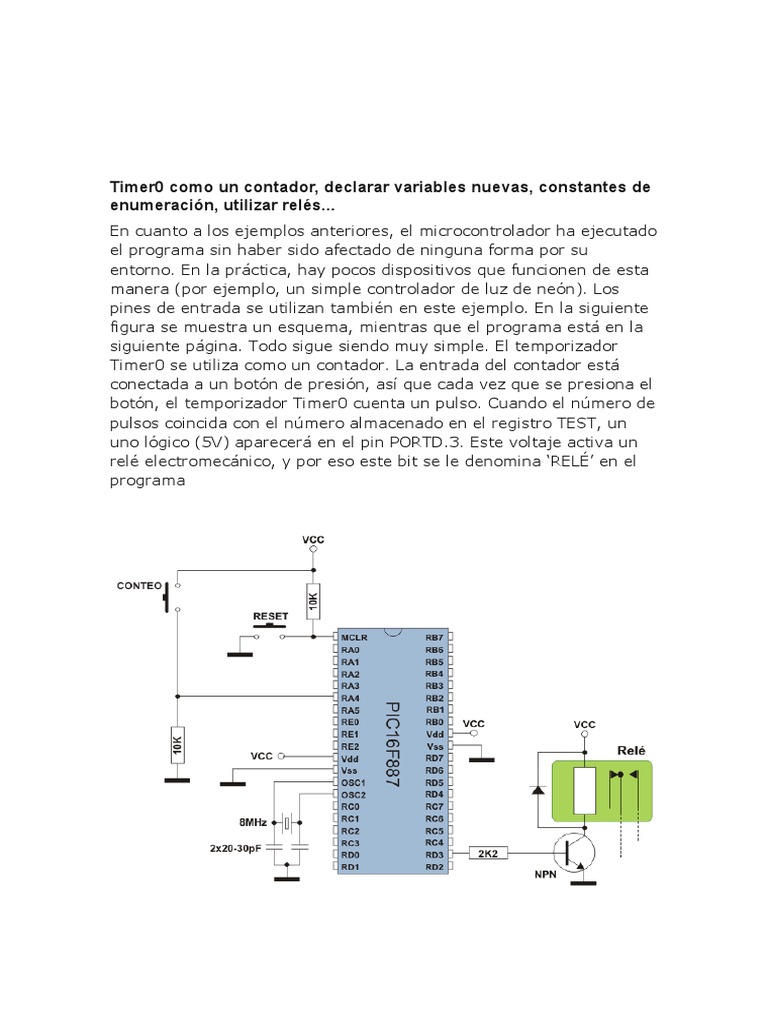 Ejemplos de Programación Con Pic | PDF | Microcontrolador | Relé