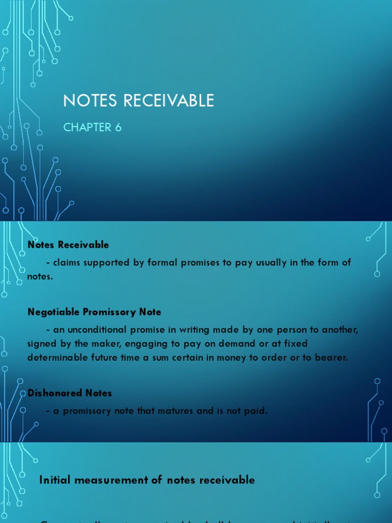 Notes Receivable and Loan Receivable | PDF | Promissory Note | Loans