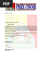 Excuse Letter For Singing Angels Choir | PDF | Choir | Music Performance