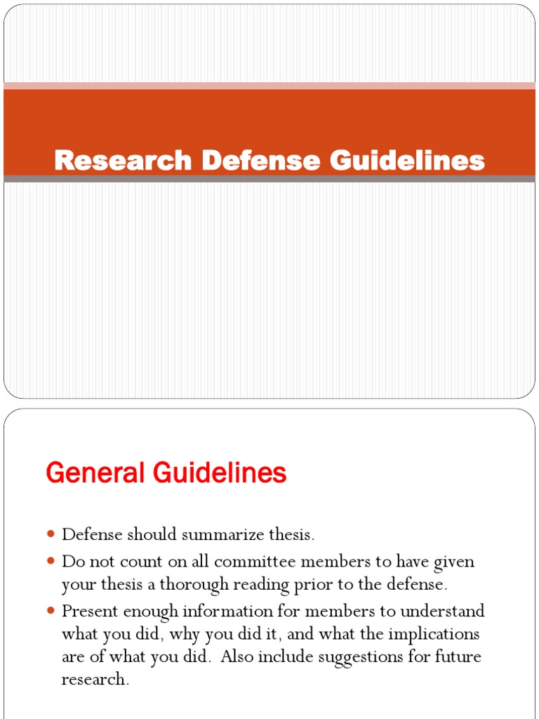 Thesis Defense Guidelines | PDF | Thesis | Cognition