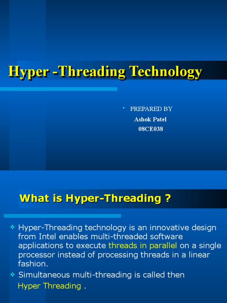 Hyper Threading Technology Final Pdf Thread Computing Intel