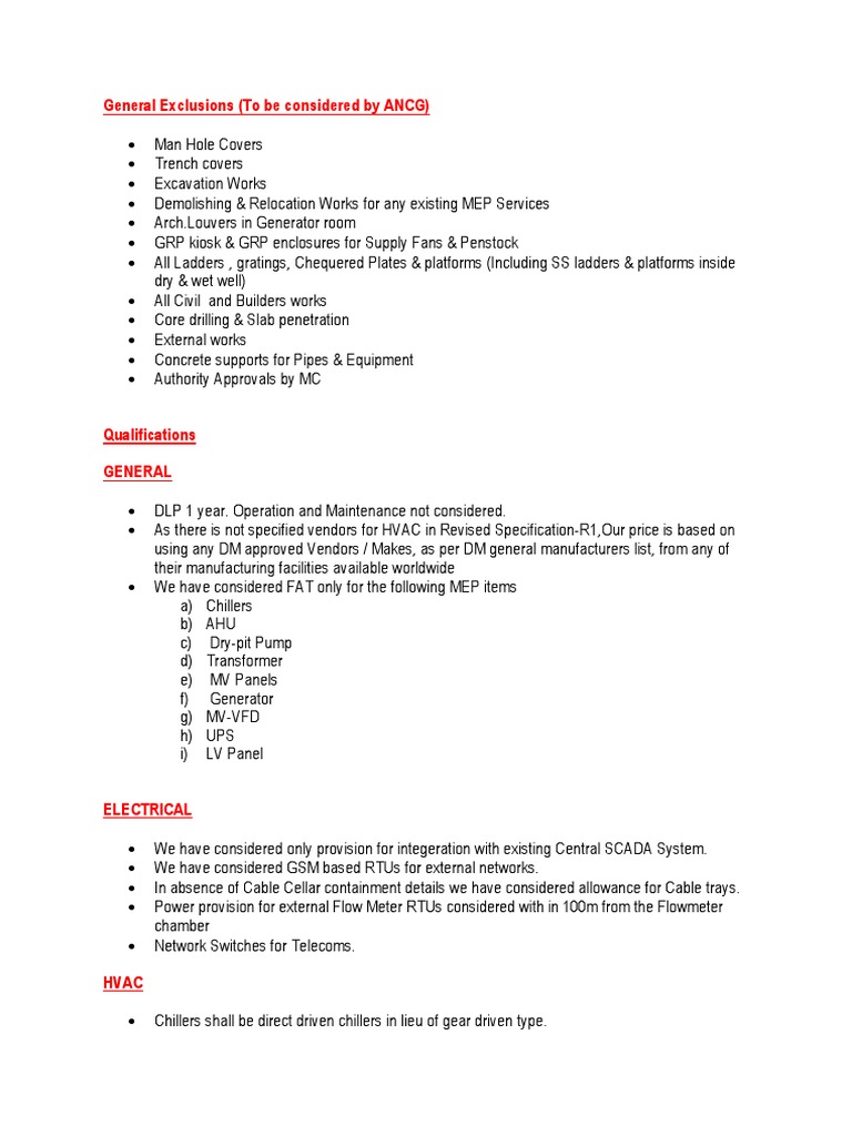 General Exclusions (To Be Considered by ANCG) | PDF