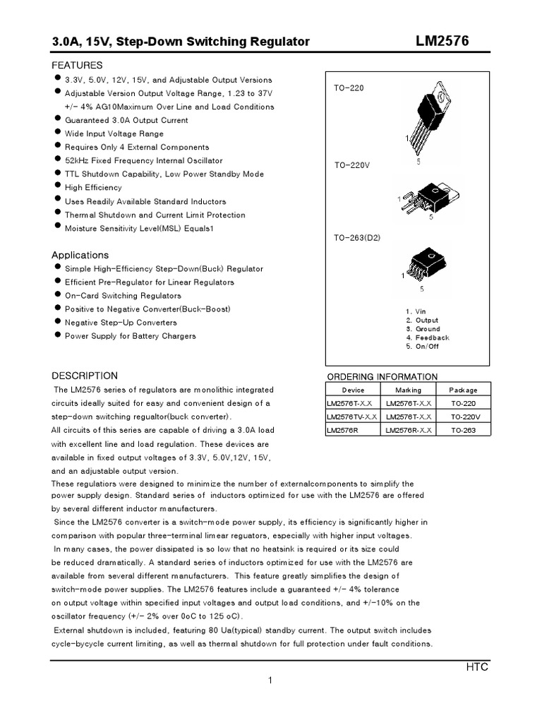 LM2576 Buck Converter Pinout, Specs, Equivalent, Circuit, 43% OFF