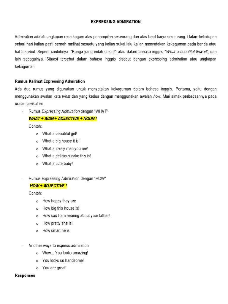 English 9 Expressing Admiration Pdf Linguistics Cognitive Science