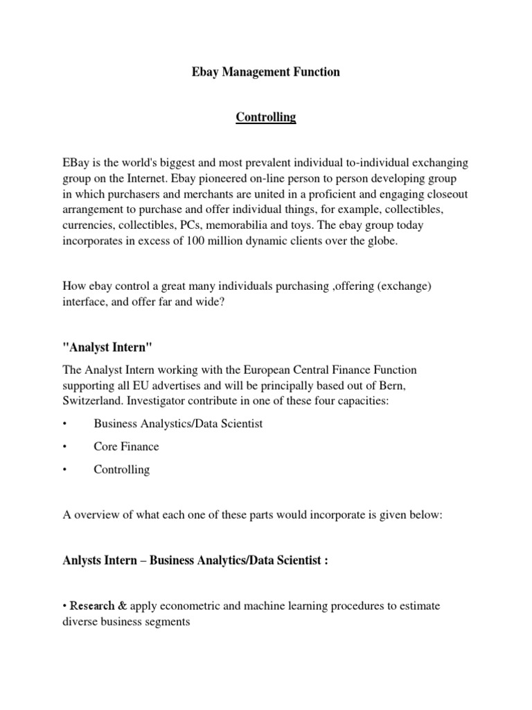 Ebay Management Function | PDF | E Bay | Accounting