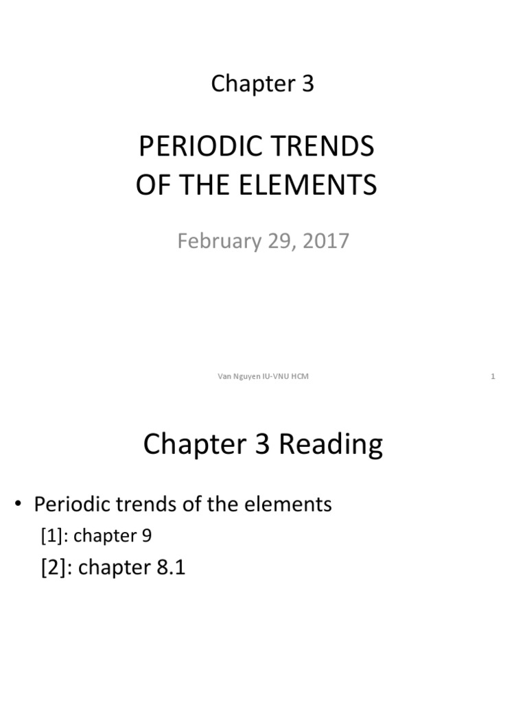 2017-02-28 Periodic Trends of The Elements | PDF | Ion | Ionic Bonding