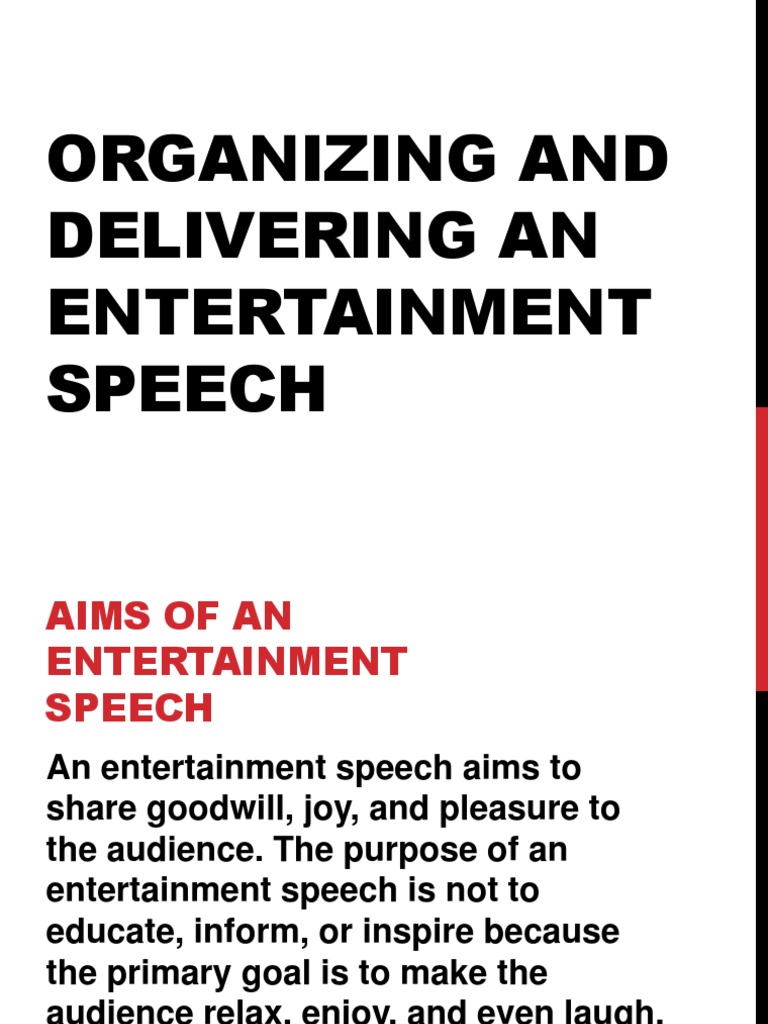 Organizing and Delivering An Entertainment Speech | PDF | Jokes ...
