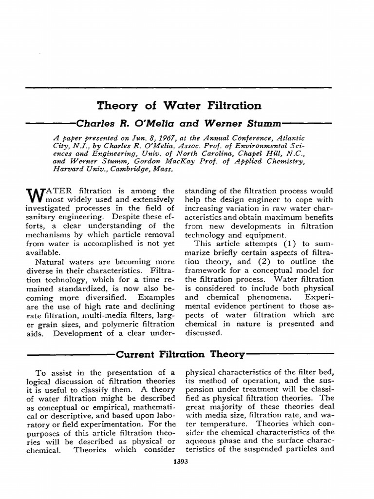 Theory of Water Filtration | PDF | Filtration | Hydroxide