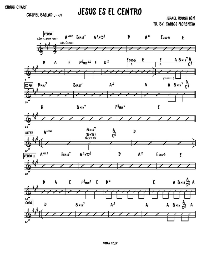 Jesus Es El Centro Chart | PDF | Entretenimiento (general)