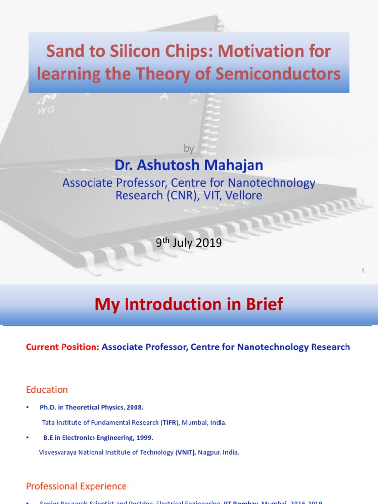 1-Introduction To The World of Semiconductors-10-Jul-2019Material I 10 ...