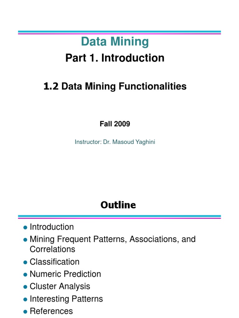 DM - 01 - 02 - Data Mining Functionalities PDF | PDF | Statistical Classification | Cluster Analysis