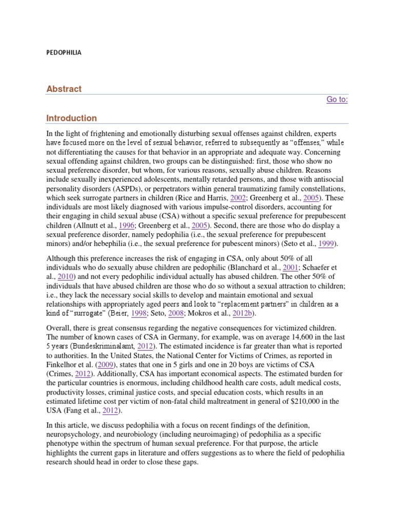 Go To:: Pedophilia | PDF | Pedophilia | Psychopathy