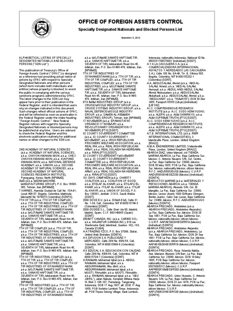 Fast E PDF | PDF | Office Of Foreign Assets Control | Aum Shinrikyo