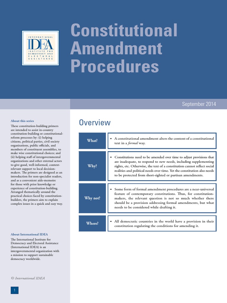 Constitutional Amendment Procedure | PDF | Supermajority | Constitutional Amendment