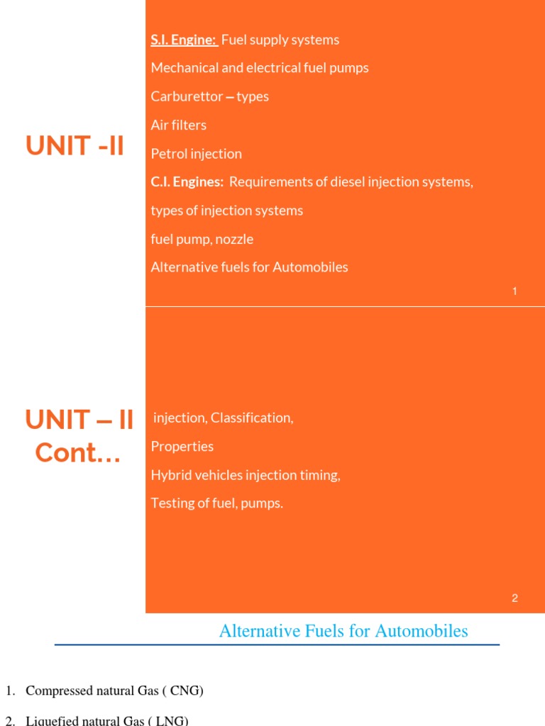 Unit - 2 Fuel System - PPSX | PDF | Carburetor | Fuel Injection