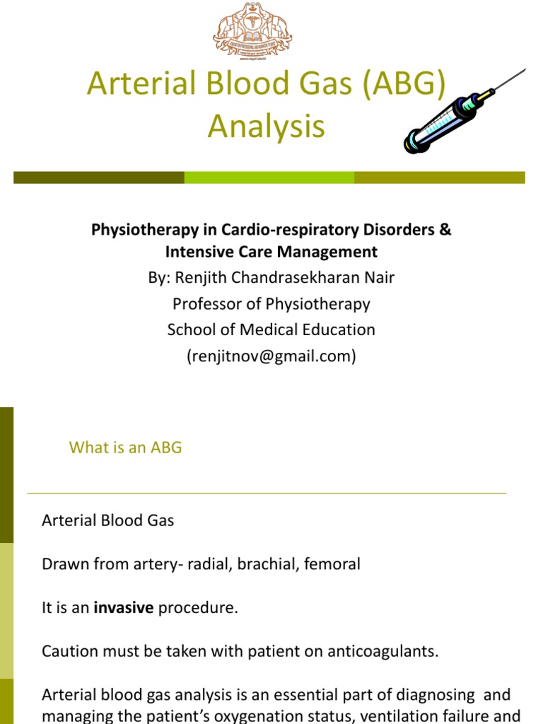 ABG Analysis and Interpretation Guide | PDF | Bicarbonate | Blood