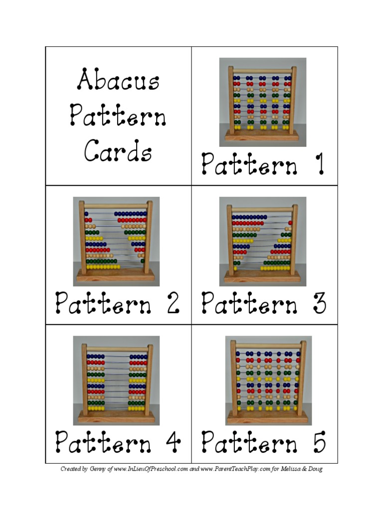 Abacus Pattern Cards 212 | PDF