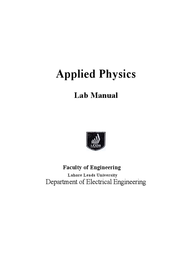 Applied Physics: Lab Manual | PDF | Manufactured Goods | Physical ...