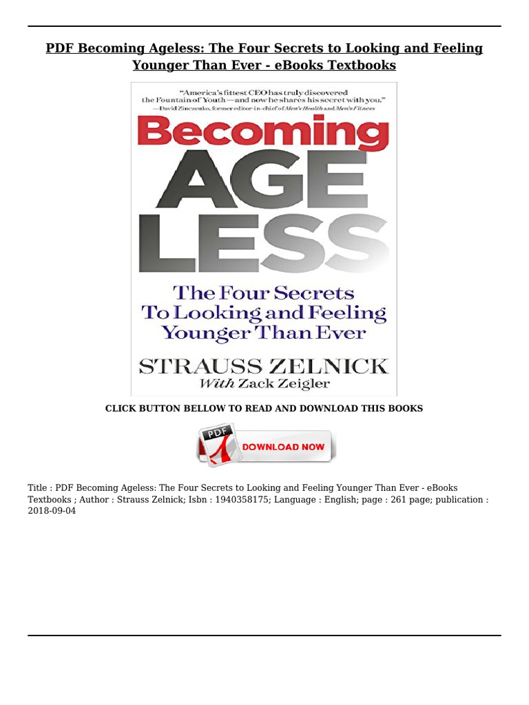 Becoming Ageless The Four Secrets | PDF | E Books | Books