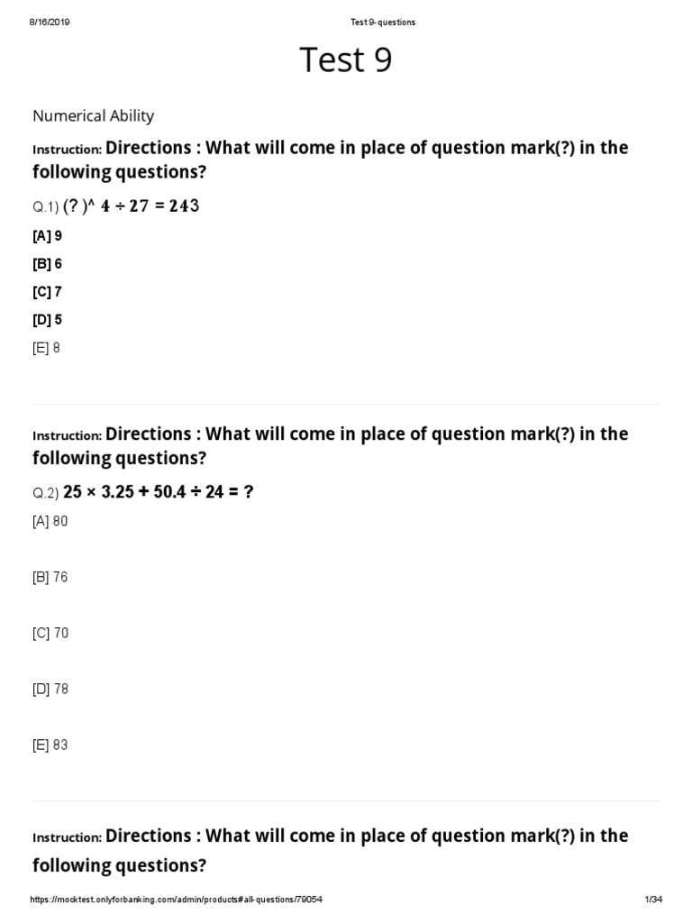 Only For Banking Mock Test 8 IBPS | PDF | Interest | Teaching Mathematics