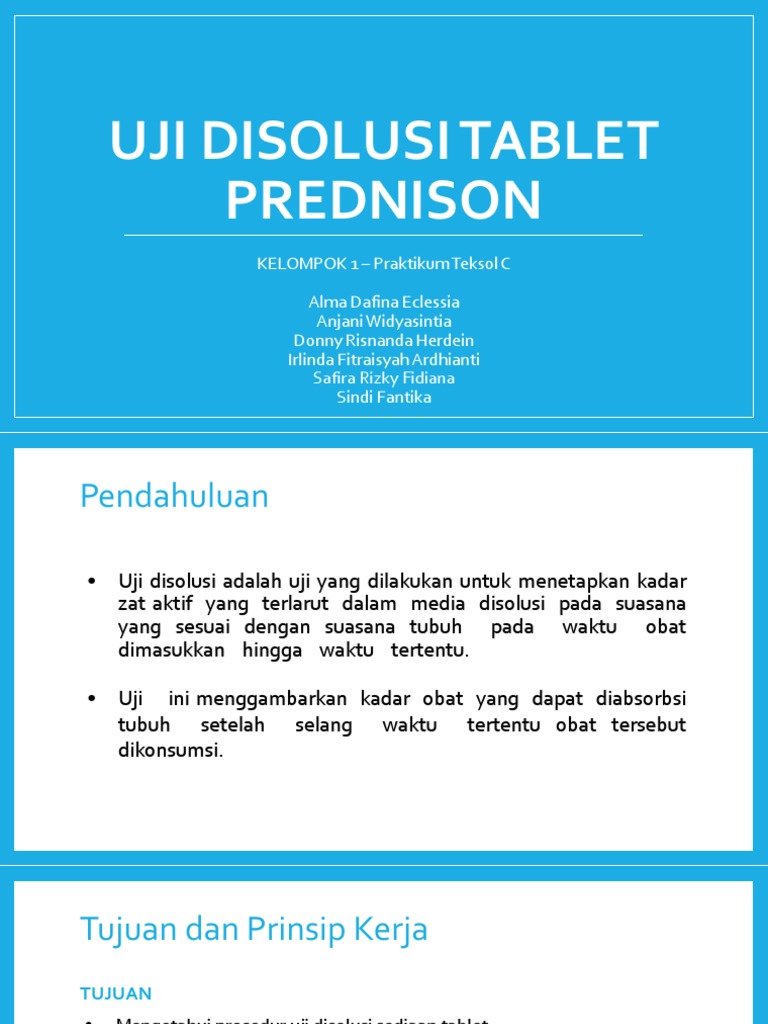 Uji Disolusi Tablet Prednison | PDF | Memasak, Makanan, & Anggur ...