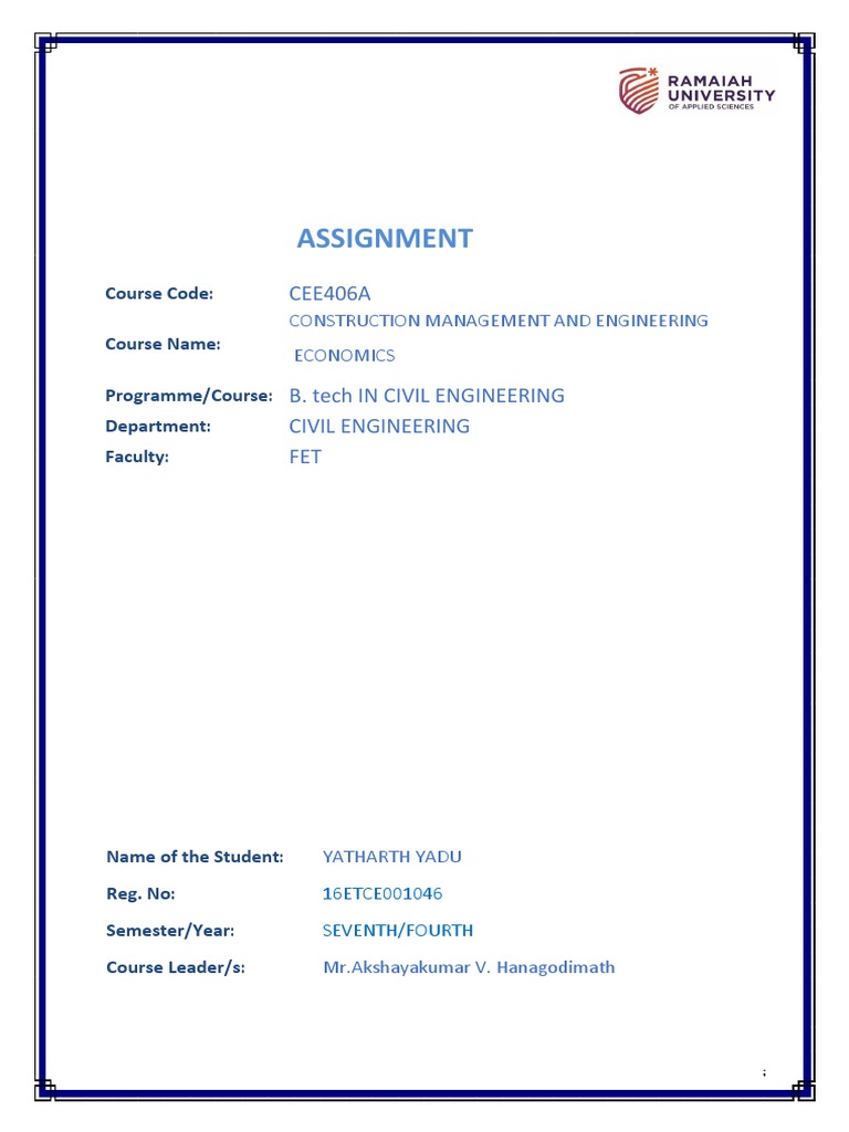 Construction Management Assignment | PDF | Academia | Government