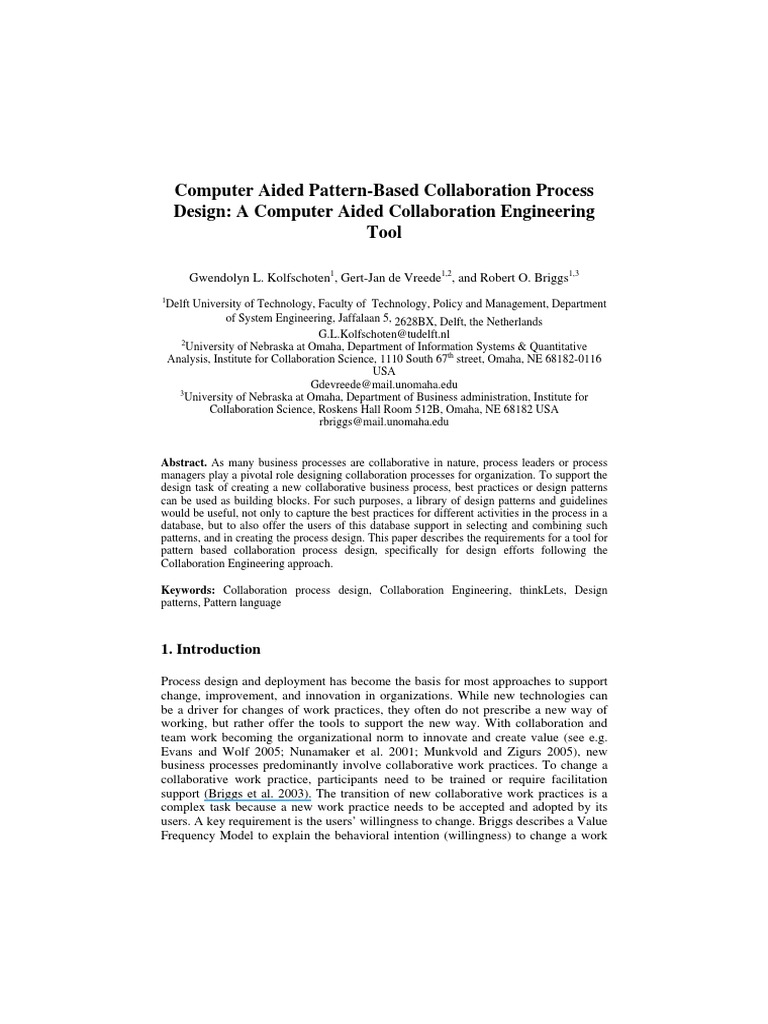 Computer Aided Pattern-Based Collaborati PDF | PDF | Software Design ...