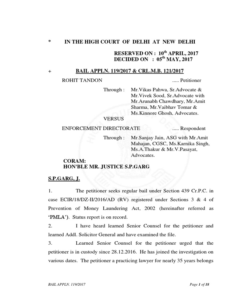 Rohit Tandon Bail Application | PDF | Bail | Criminal Procedure In South Africa