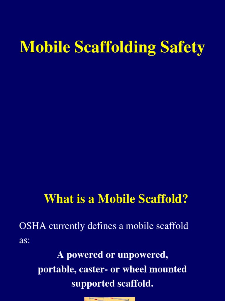 Scaffold Mobile | PDF | Scaffolding | Occupational Safety And Health ...