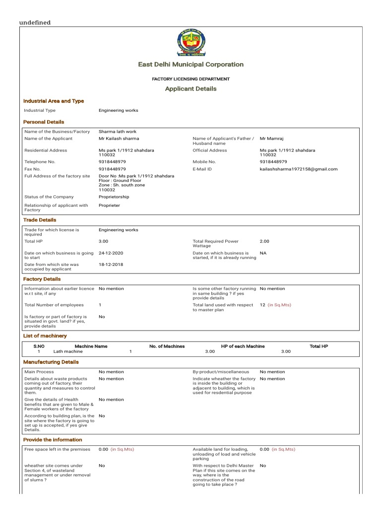 Online Factory License | PDF | Factory | Business