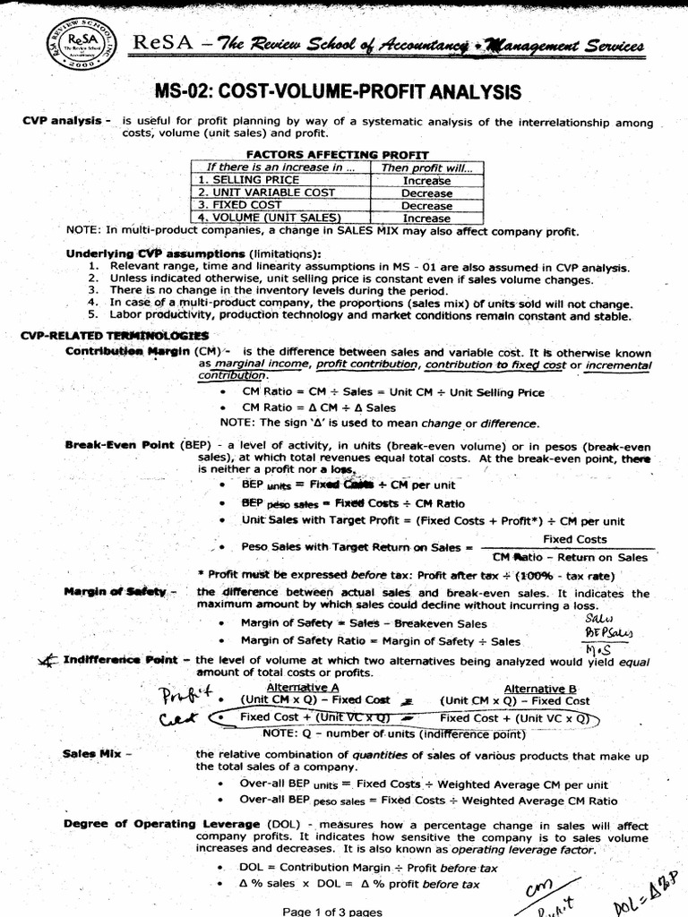 Cvp-Analysis PDF | PDF | Microeconomics | Income Statement