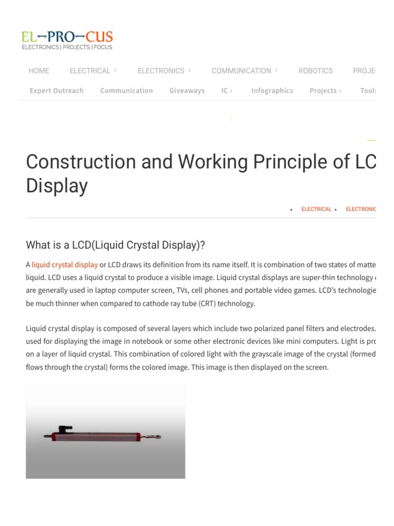 LCD - What Is LCD - Construction and Working Principles of LCD Display ...