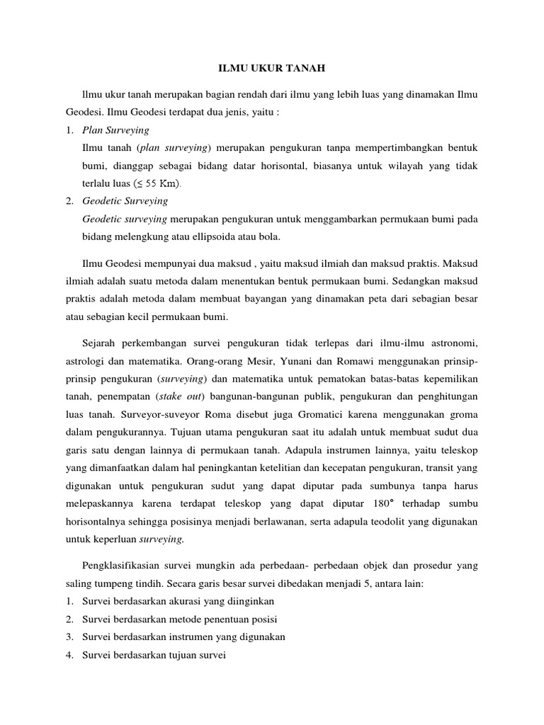 Ilmu Ukur Tanah | PDF