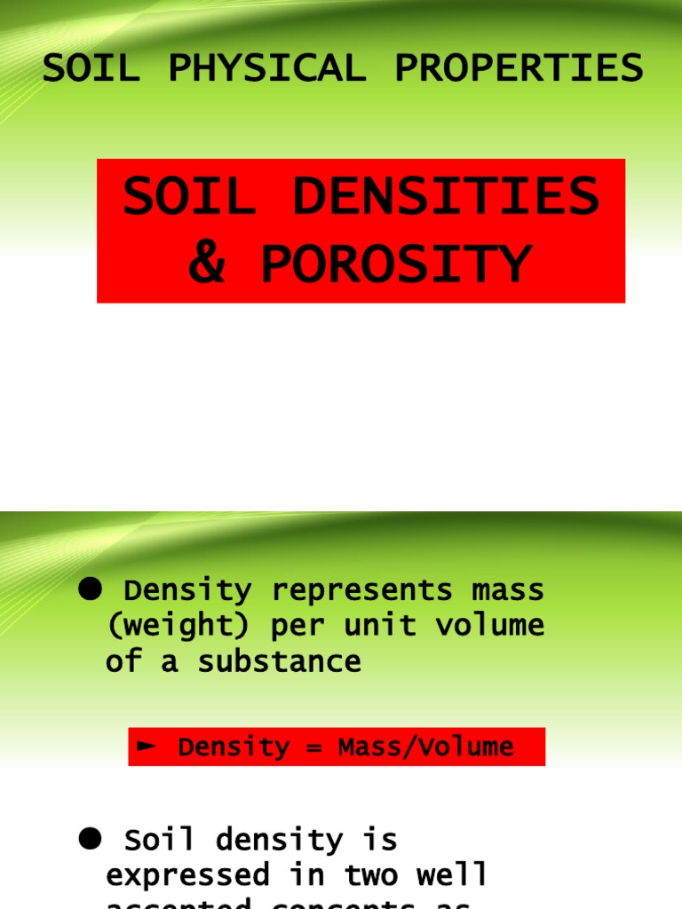 08 Soil Densities - Porosity | PDF | Porosity | Soil