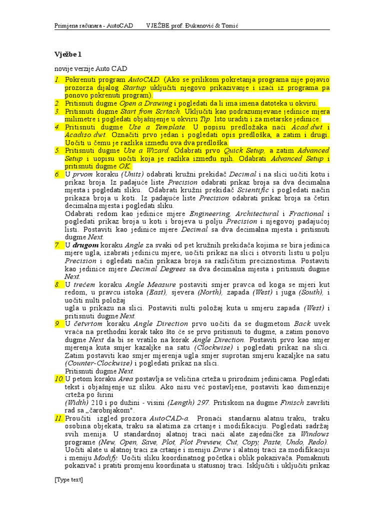 Vjezbe Auto Cad | PDF